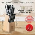 14 Pcs Knife Block Set Stainless Steel, Premium Forged Kitchen Knives ...