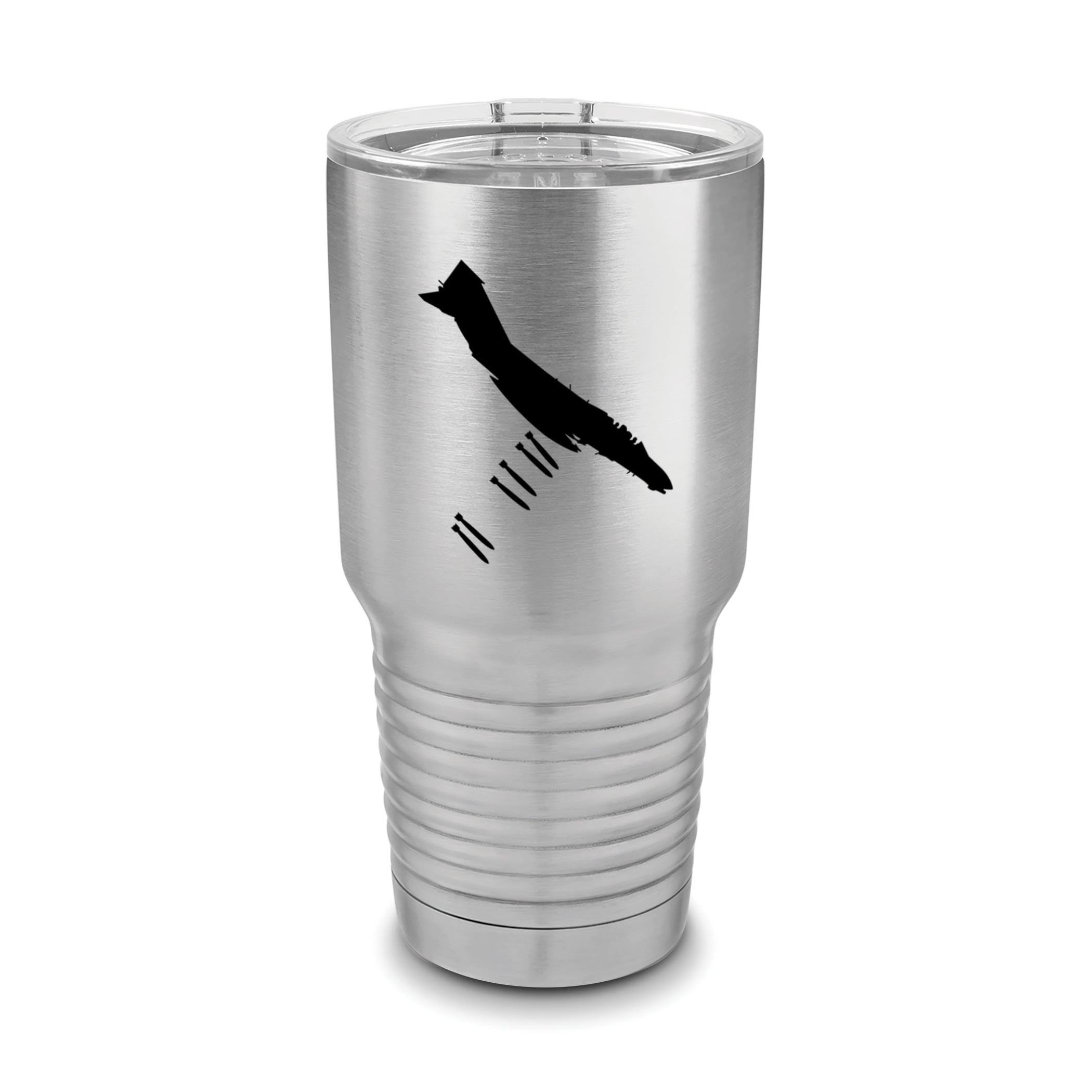 F-4 Phantom Dropping Bombs Tumbler 30 oz - Laser Engraved w/ Clear Lid ...