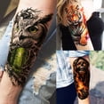1 Sheet Trendy Realistic Owl Tiger Skull Temporary For Men Women Adults ...