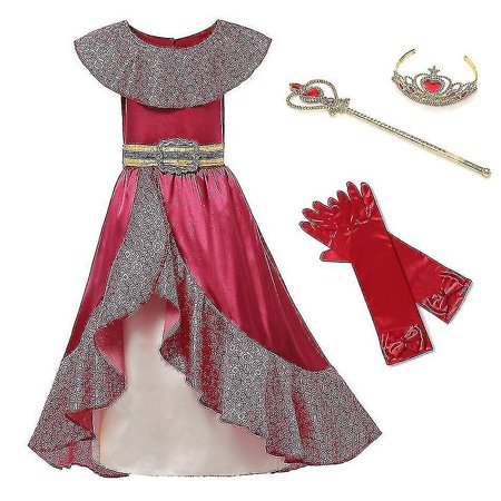 Girl Princess Red Elena Kids Dress Up Costume Sleeveless Deluxe Red ...