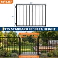 Heavy Duty Steel Adjustable Deck Gate – 32.5"/36"/42" Height, Fits ...