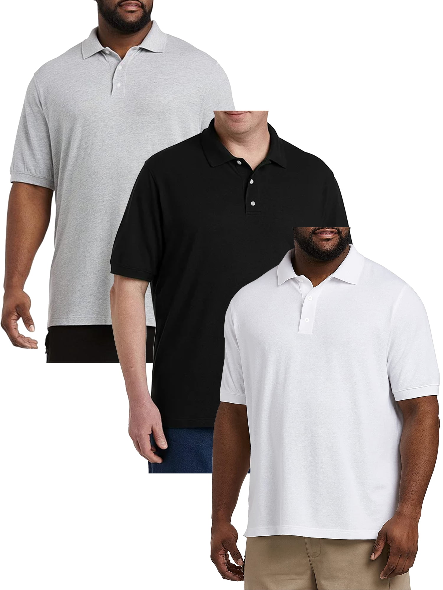 3-Pack Mens Classic Extended Sizing Pique Polo Shirts (3XL-5XL ...