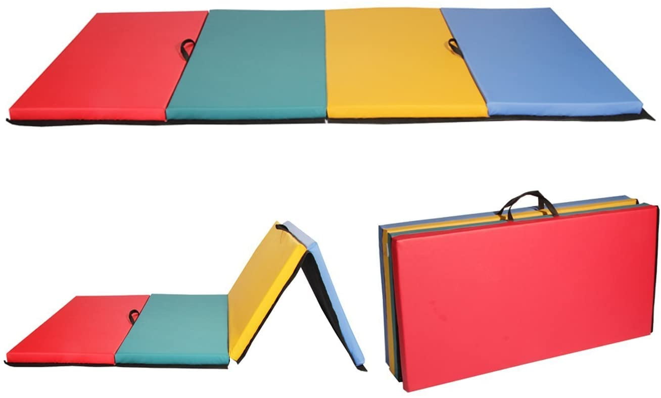 New Mixed 4'x8'x2 Thick Folding Panel Gymnastics Mat Gym Fitness ...