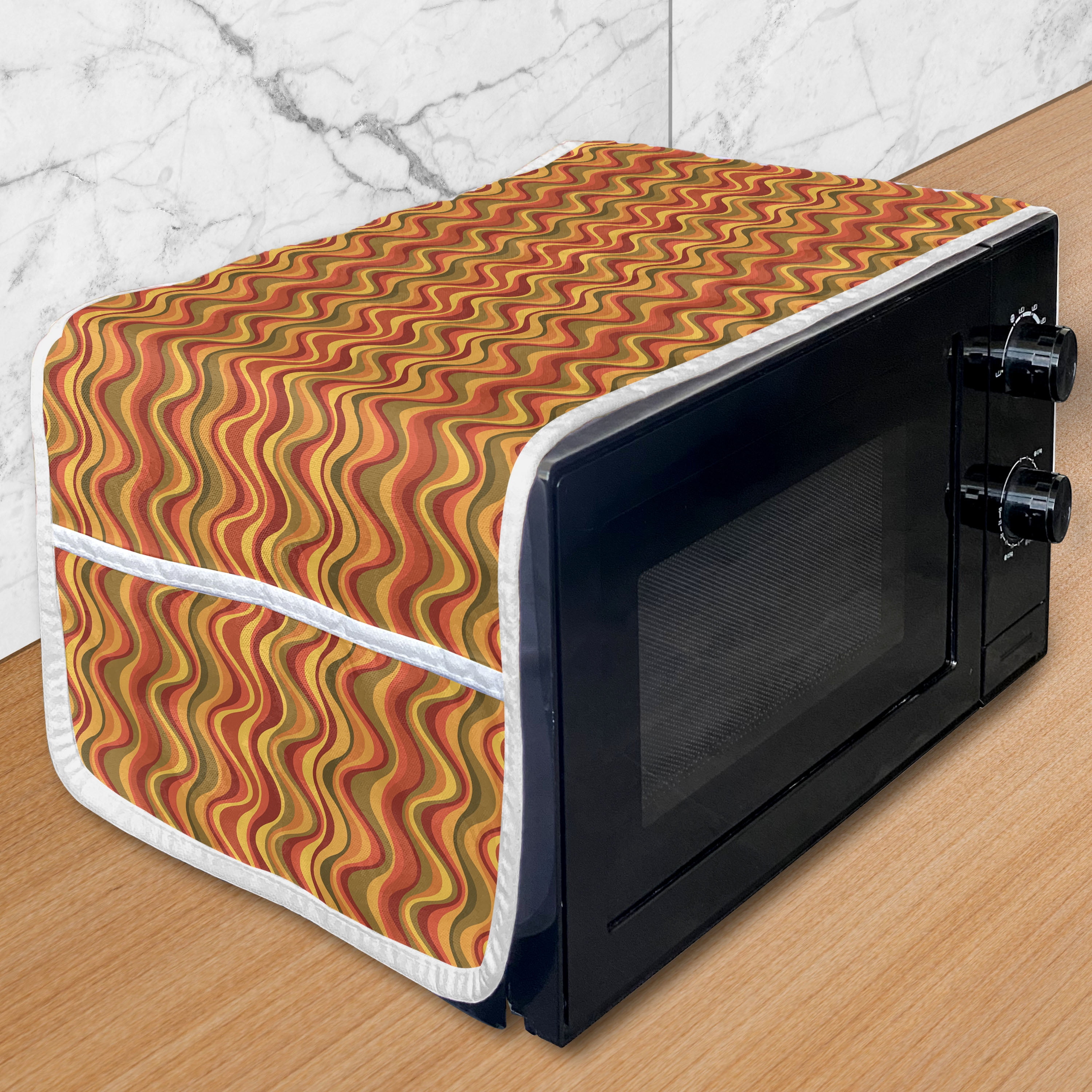Geometric Microwave Oven Cover, Desert Dune Pattern Abstract Design ...