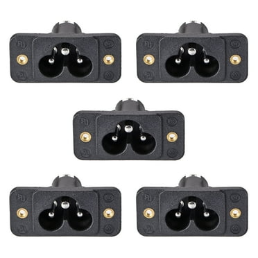 C8-8 Panel Mount Plug Adapter AC 250V 6A 2 Pins 2mm Buckle IEC Inlet ...