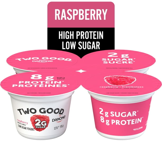 Two Good Low Sugar Yogurt, Rasberry, 8g of Protein, 4 x 95 g - Walmart.ca
