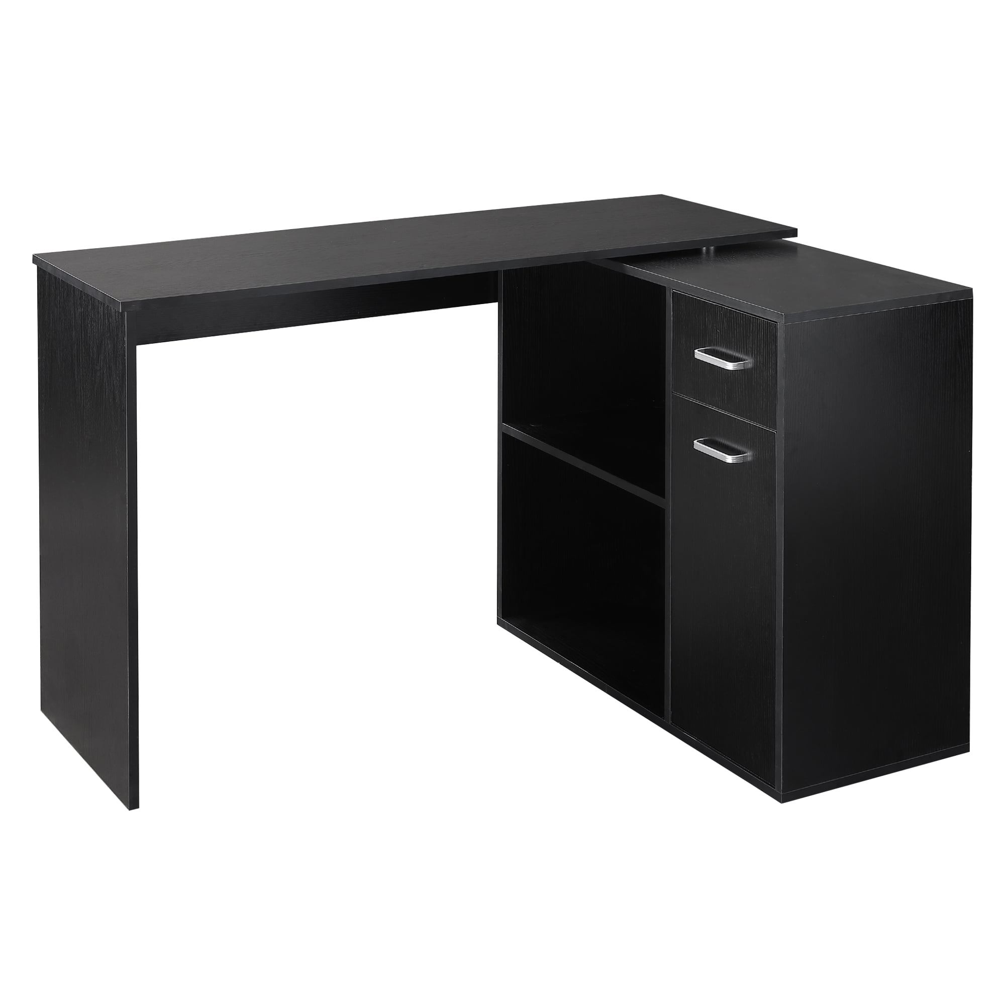 HomCom L Shaped Computer Desk Workstation with Storage Shelves and ...