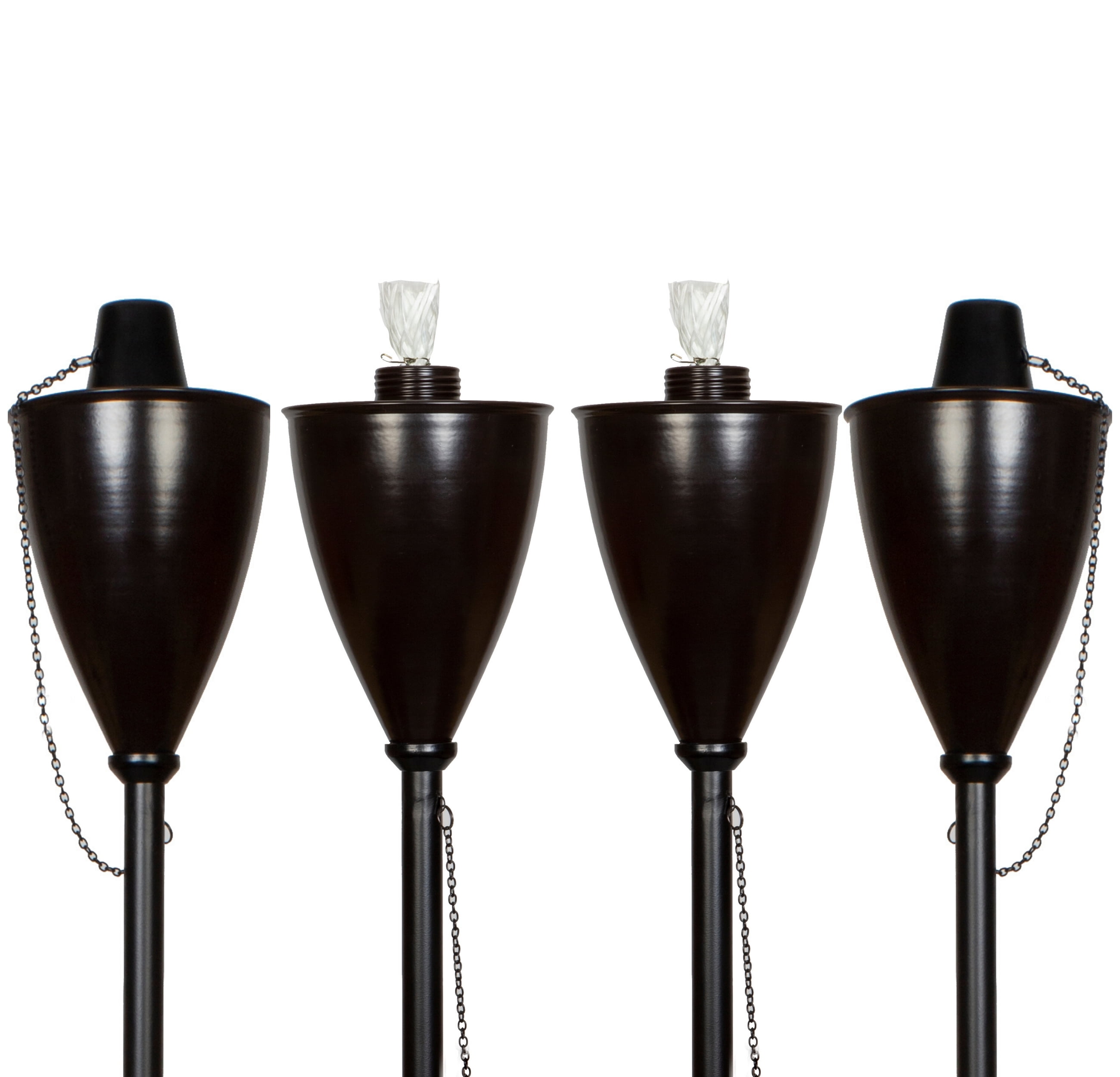 BirdRock Home 4-Pack Outdoor Wide Conical Torches - Oil Rubbed Bronze ...