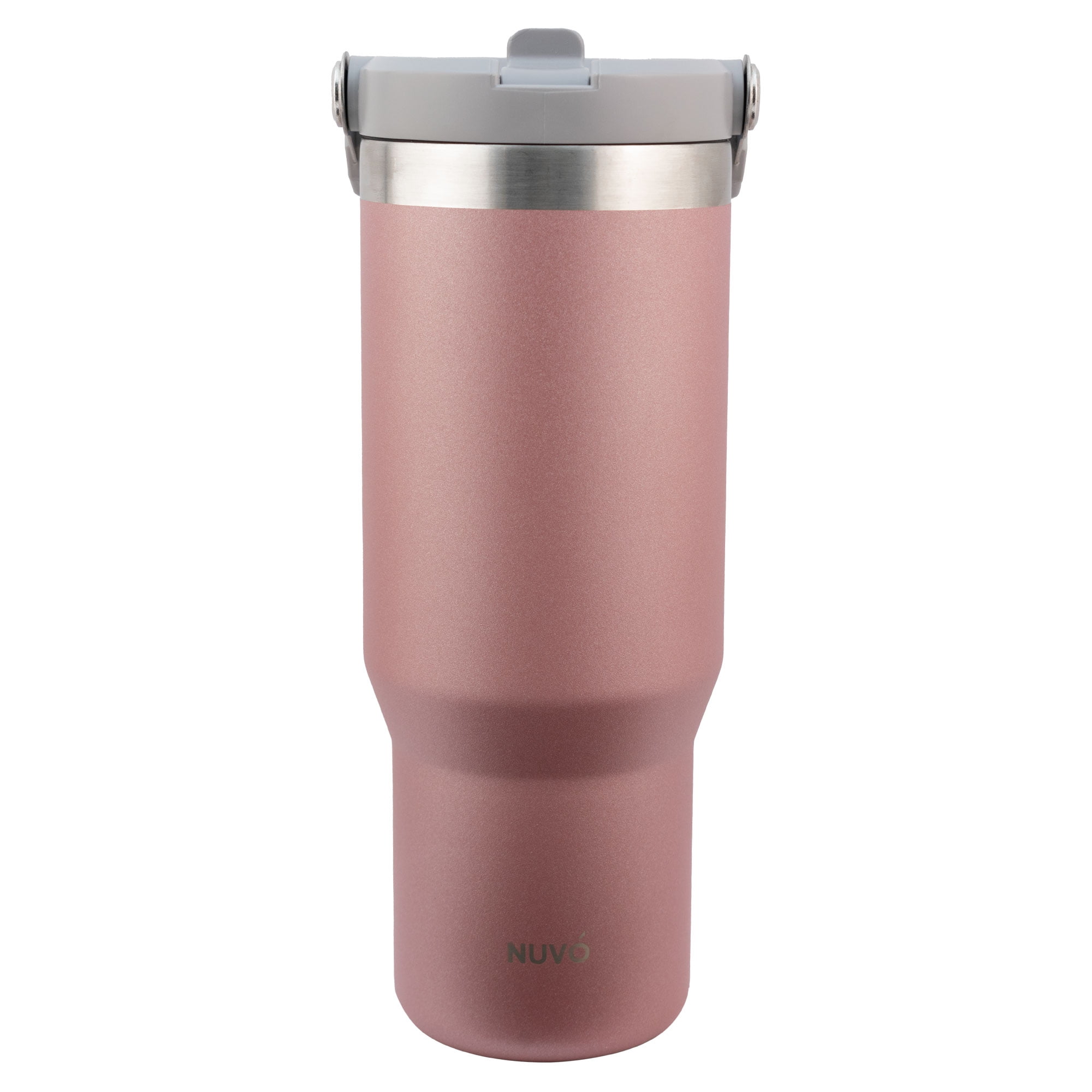 Termo Doble Pared de Acero Inoxidable con Asa y Popote, Rosa Metálico ...