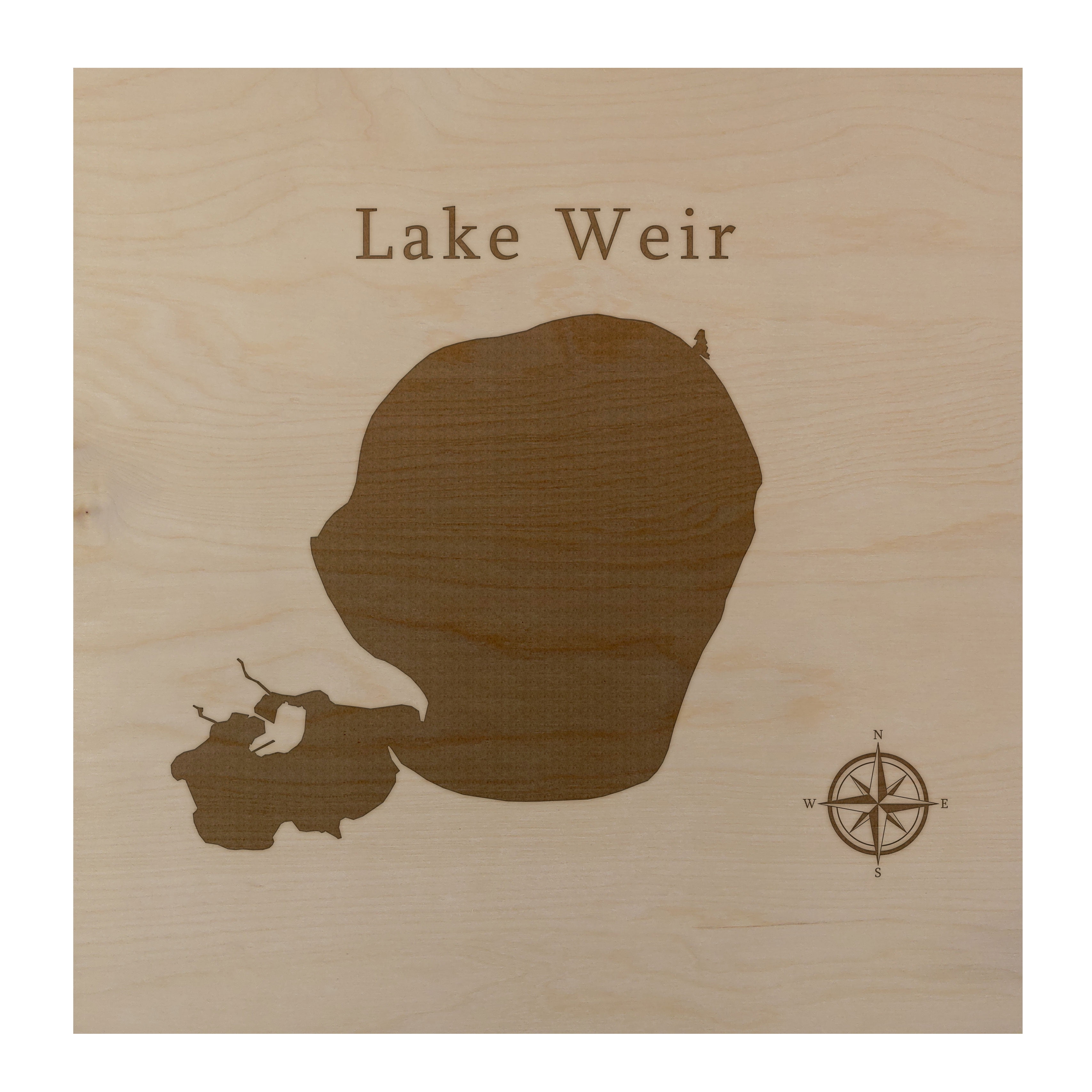 Lake Weir Map 24x24" Wood Wall Art Office Decor Gift Engraved Florida ...