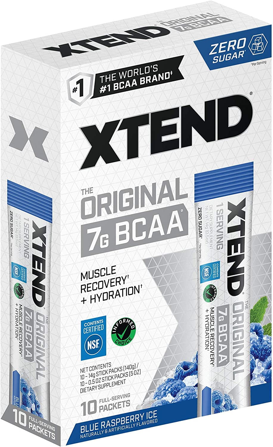 XTEND Original BCAA Powder + Blue Raspberry Ice + Muscle Recovery ...