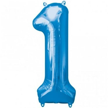 Giant Blue Number 1 Foil Balloon 34" - Walmart.com