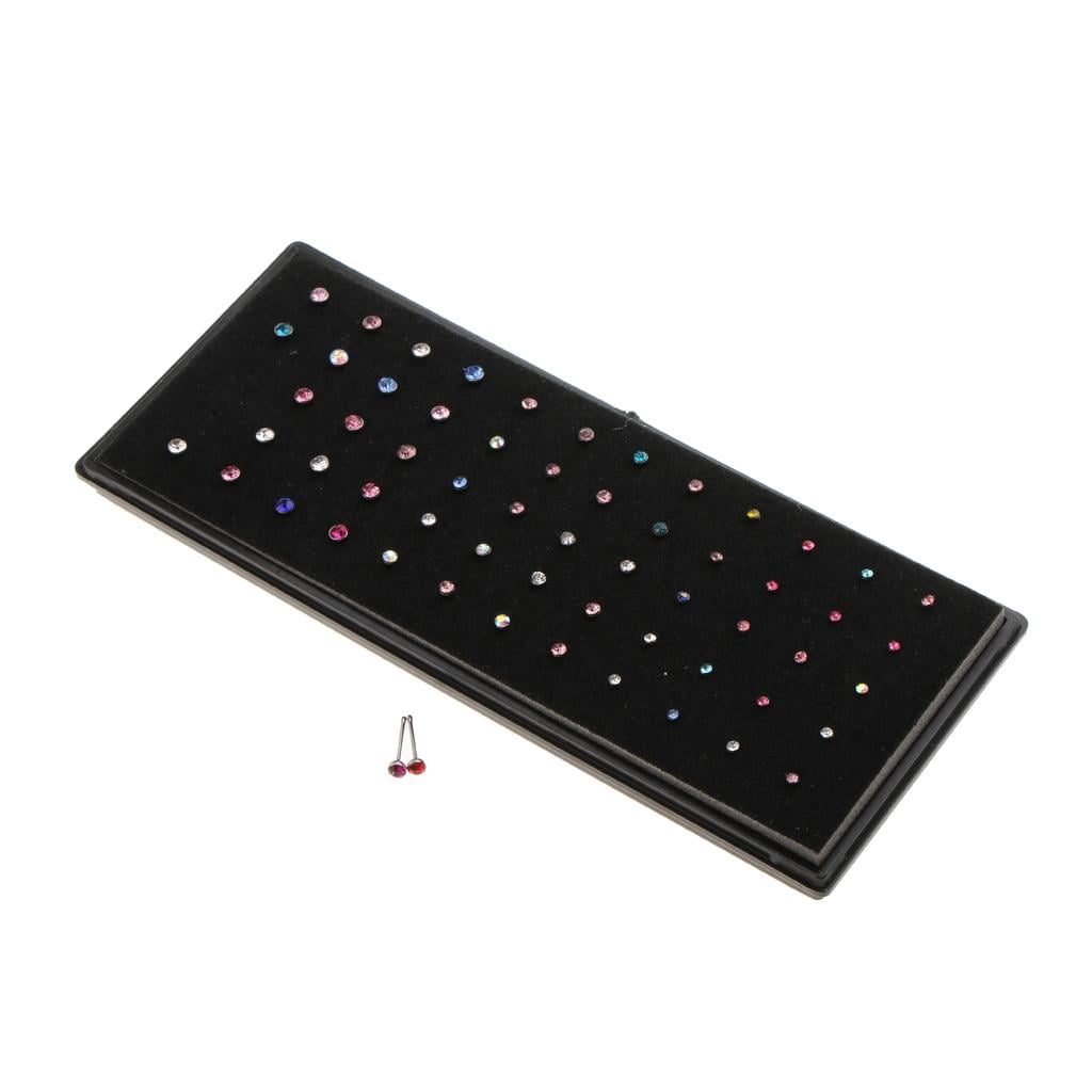 60pcs Anillos de perforación del cuerpo Hugo Multicolor anillo de nariz ...