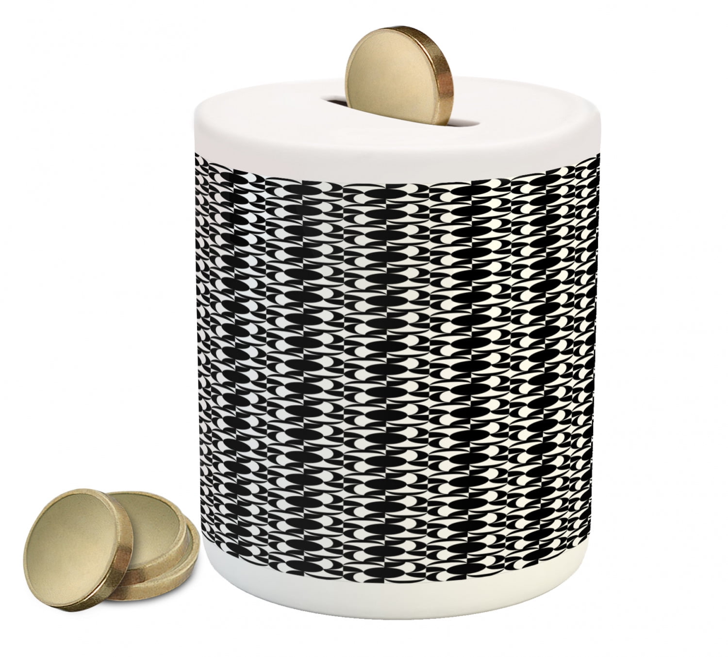 Pinwheel Piggy Bank, Curved Geometric Style Shaped Minimalist Pattern ...