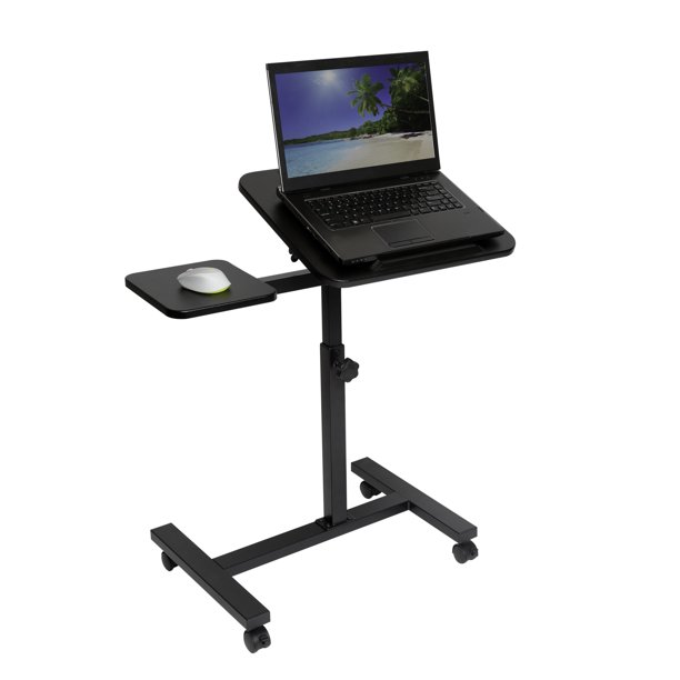 Seville Classics Tilting Sit-Stand Computer Desk Cart with Mouse Pad ...