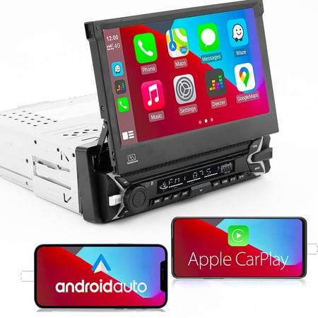 Alondy Single Din Car Stereo with Touchscreen, CarPlay / Android Auto ...