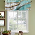 2 Pack Turquoise Marble Valances for Windows Bedroom Living Room Window ...
