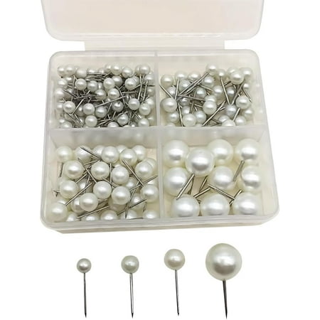 400 Pcs Small Pearl Head Push Pins Map Thumb Tacks Bulletin Board Push ...
