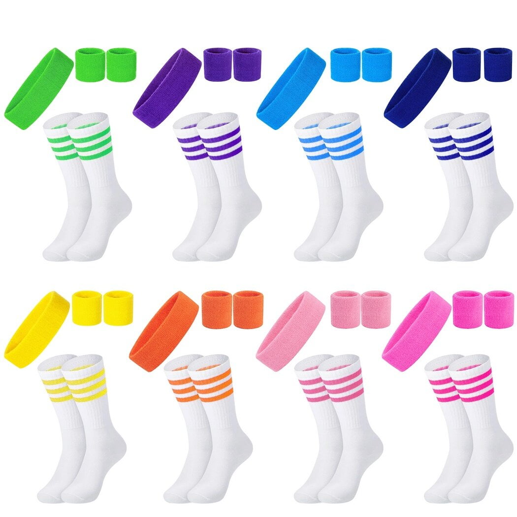 Click here for Dollcube 8 Sets Sweatbands Wristbands Striped Sock... prices