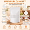 100 Pcs White Kraft Paper Bags with Window, 5.5" x 7.9" Stand Up ...