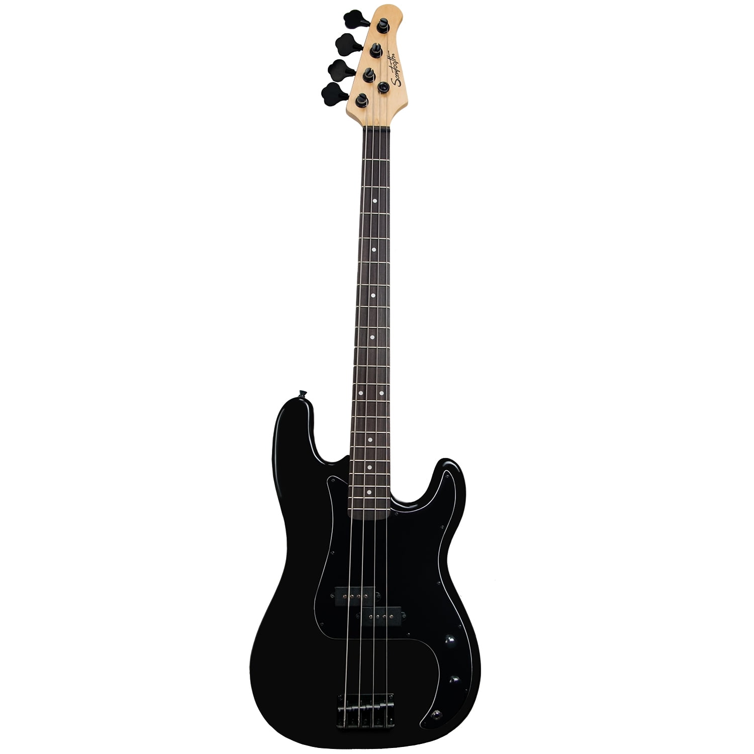Sawtooth EP Series Electric Bass Guitar, Satin Black w/ Black Pickguard ...