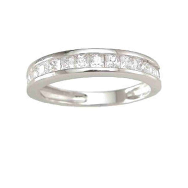 LaRaso & Co - Sterling Silver Channel Set Princess Cut CZ Stackable ...