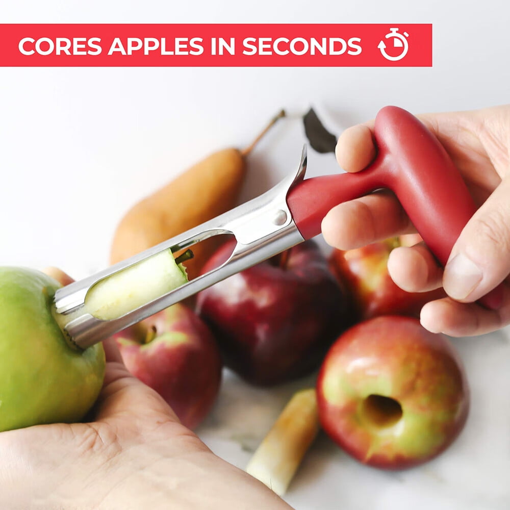 KLZO Premium Apple Corer - Durable Stainless Steel Remover - Easy to Use - Ideal for Pears, Bell ...