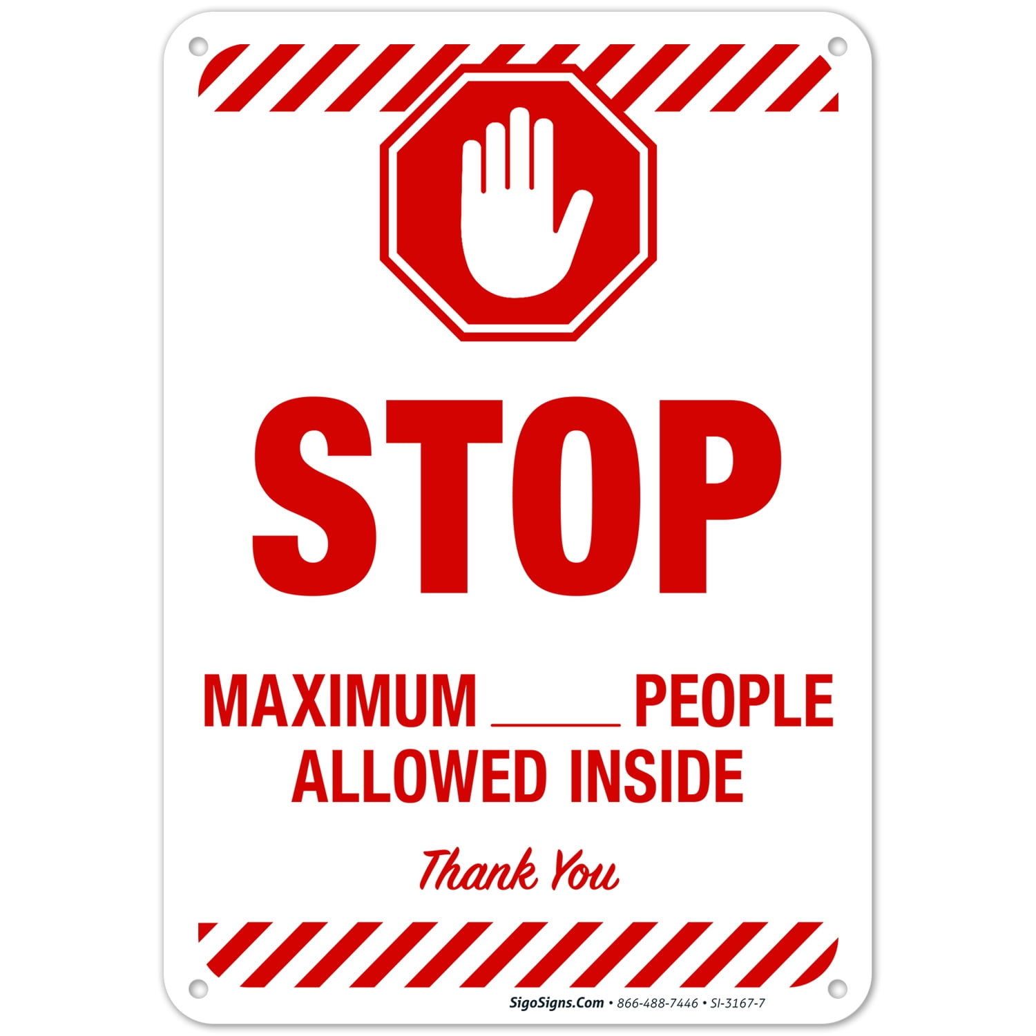 Social Distancing Sign, Maximum People Allowed Inside Sign, 10x7 ...