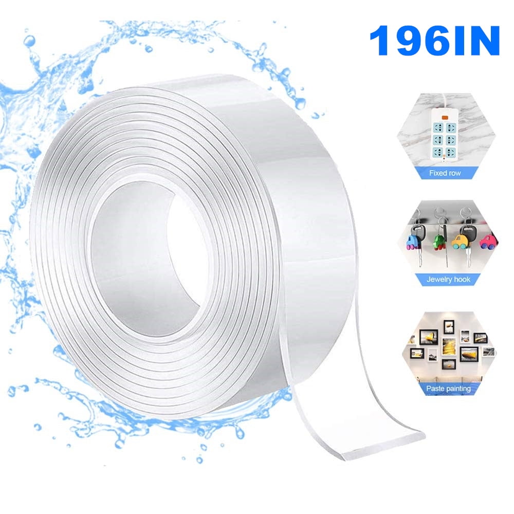 Double Sided Tape Heavy Duty - Traceless Removable Washable Nano Gel Grip Tape, Clear Sticky ...