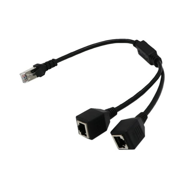 Network Adapter Cables RJ45 Male To 2 Female Splitters Sockets Port LAN ...