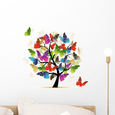 3D Summerl Tree Wall Decal by Wallmonkeys Peel and Stick Graphic (18 in ...