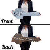 Real Estate Key Shaped Prop Sold Sign | One Sign Double Sided | Social ...