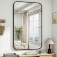 Easy4Home 48"x30" Rectangular Bathroom Mirror Hanging Rounded Corners ...
