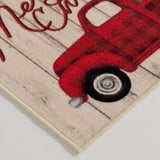 Natco Christmas Accent Rug Retro Red Truck Kitchen Decor, Non-Skid ...