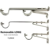 Urbanest Adjustable Double Rod Bracket, Up-1 1/8", Brushed Steel ...