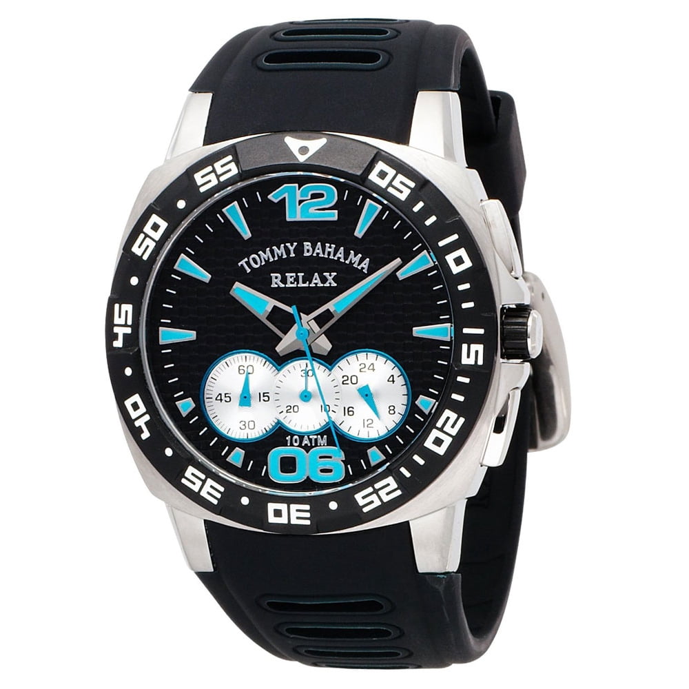 Tommy Bahama - RLX1066 Men's Relax Black Dial Chronograph Watch ...