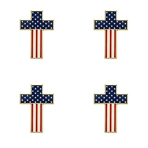 Cross USA Patriotic Flag Lapel Pin with Gold trim Pack of 4 - Walmart.com