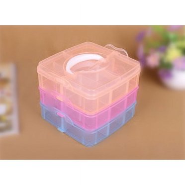 Casewin 3 Tier Transparent Plastic Stackable Storage Box - Adjustable ...