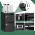 MIIIKO 2 Drawer File Cabinet,Metal Small Filing Cabinets with Lock,15 ...