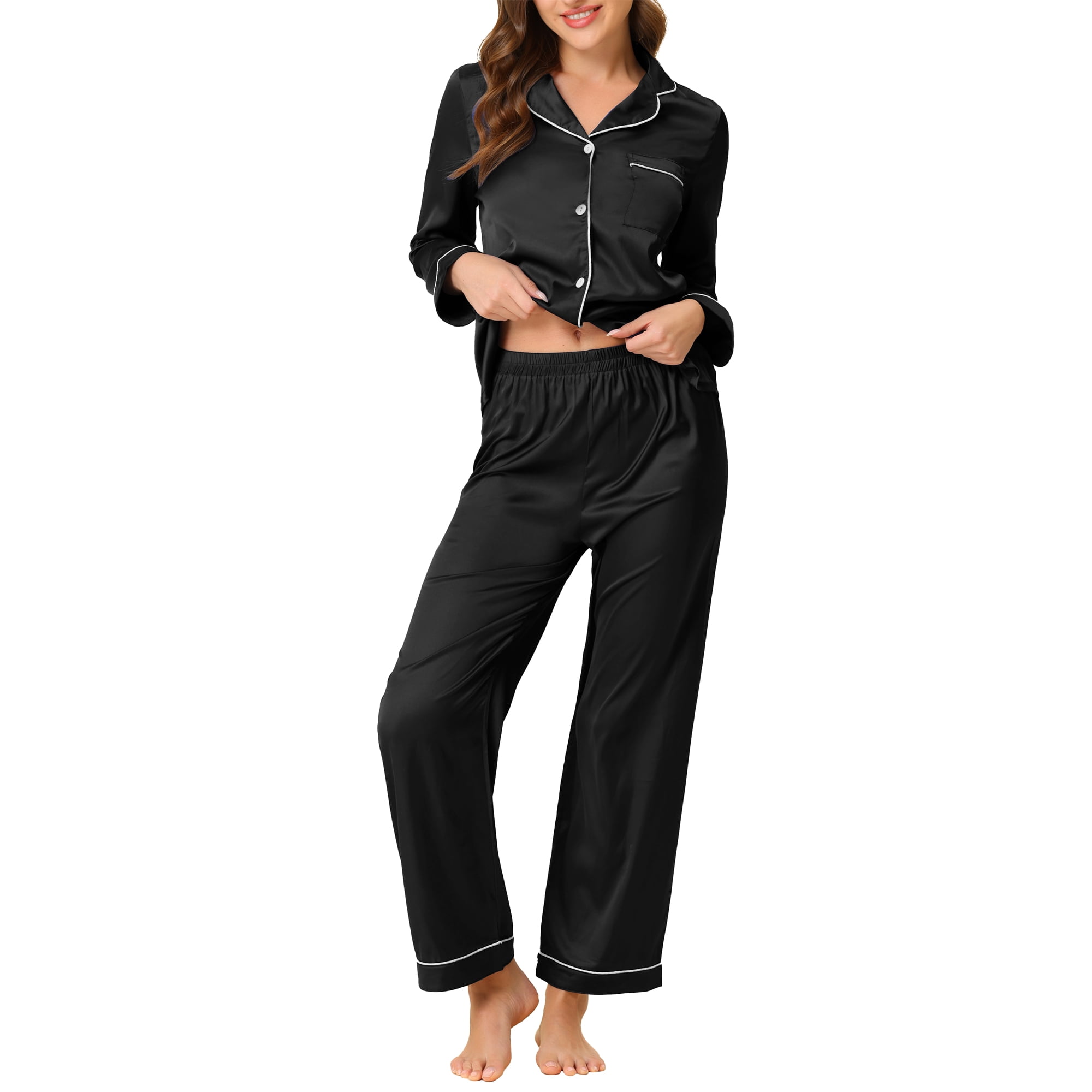 Click here for Inspire Chic Womens Satin Pajama Sets Long Sleeves... prices
