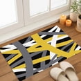 Abstract Art Door Mat Yellow White Black Gray Line Modern Simple Non ...