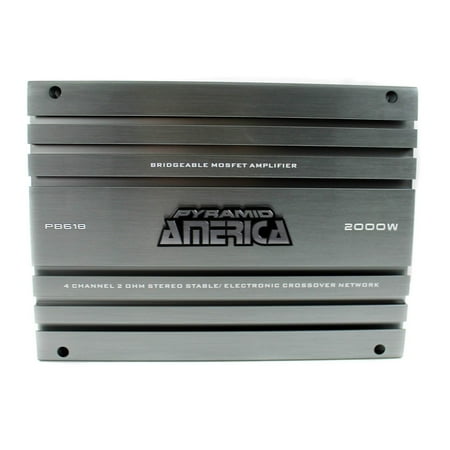 Pyramid 2000 Watt 4 Channel MOSFET Power 2 Ohm Stable Car Amplifier ...