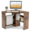 Costway Corner Computer Desk Triangle Writing Workstation w/Storage ...