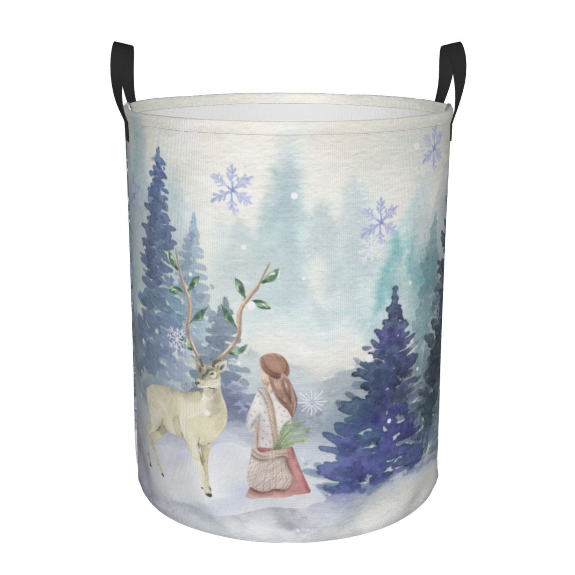 XMXY Round Laundry Basket Organizer, Fairy Tale Fantasy Forest ...