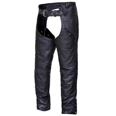 Redline Men's Goat Skin Leather Motorcycle Chaps w/ Gator Liner M ...
