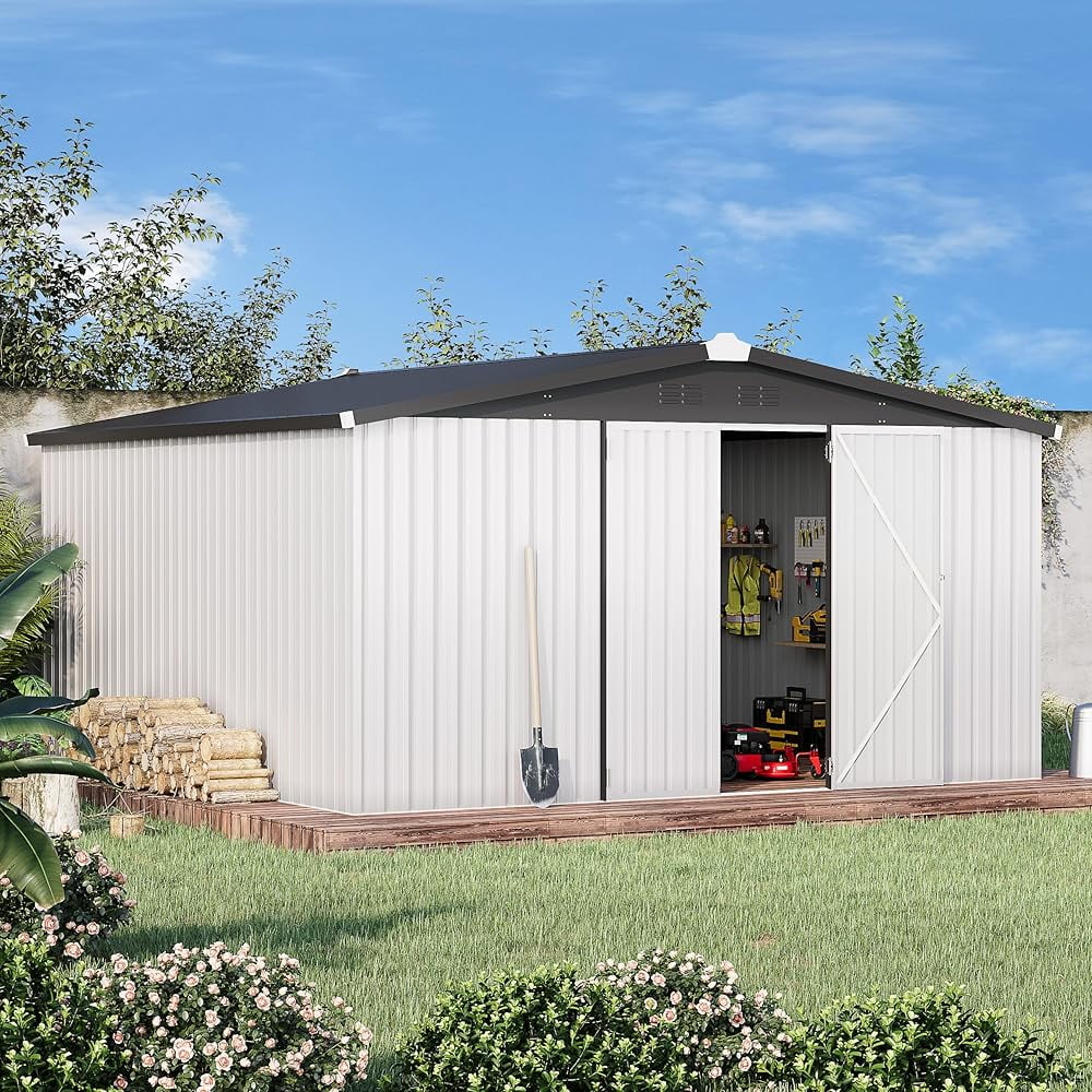 Click here for Yodolla 12 X 12 Ft. Outdoor Metal Storage Shed Wit... prices