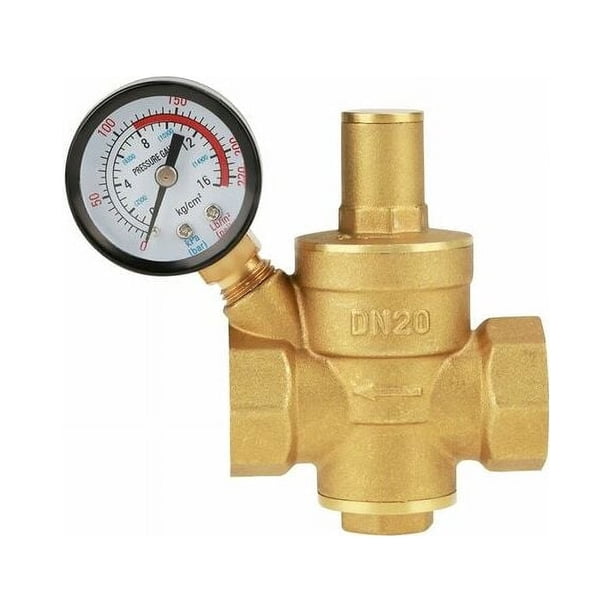 nipocaio Brass Water Pressure Reducer, DN20 Brass Adjustable Water ...