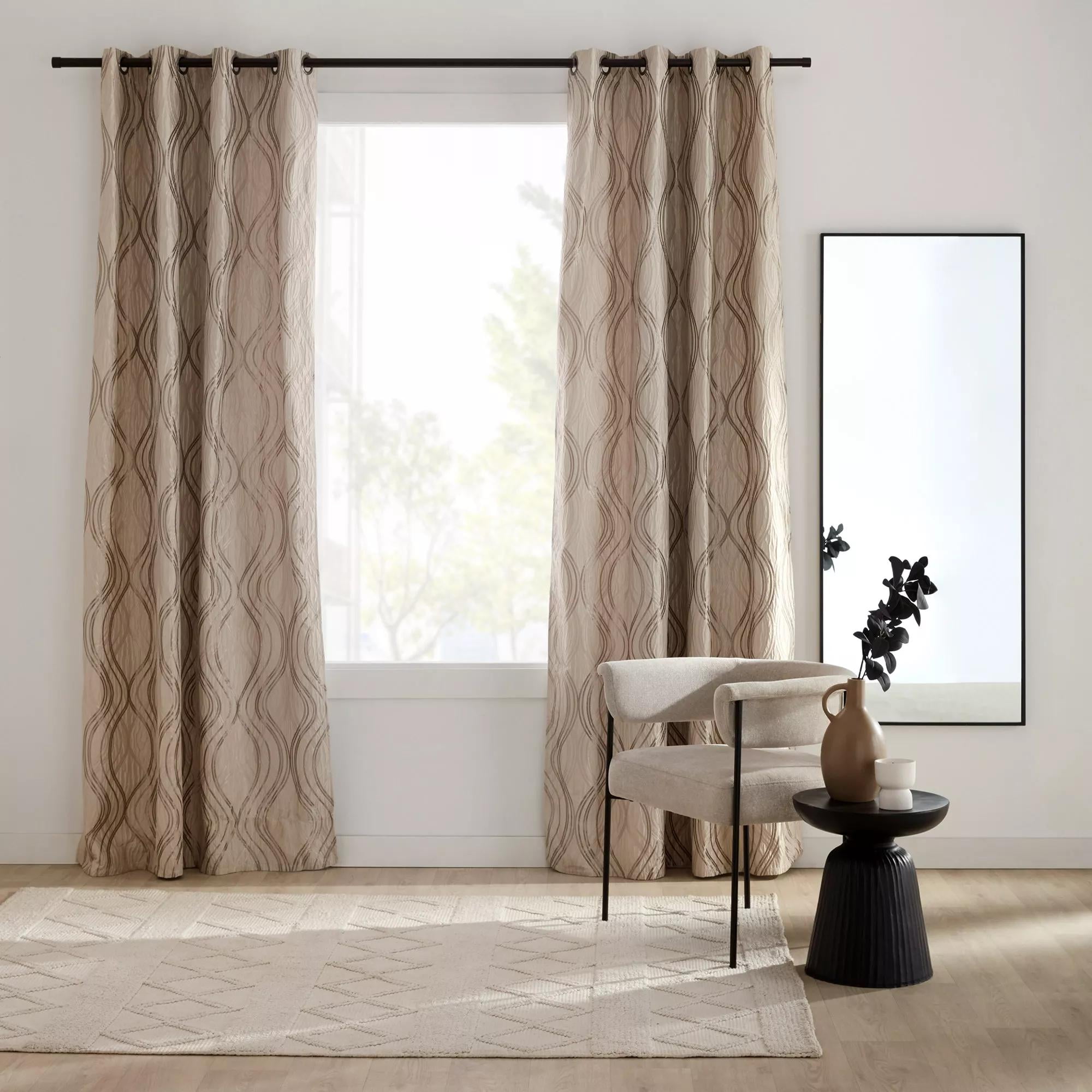 Click here for Bouclair Beige Prato Panel Curtain 53x84 In (135x2... prices
