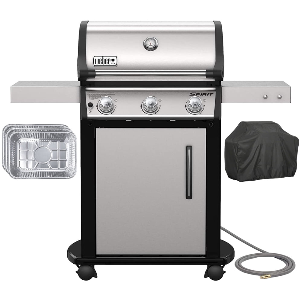 Weber 47502001 Spirit S-315 Natural Gas Grill, Stainless Steel Bundle ...