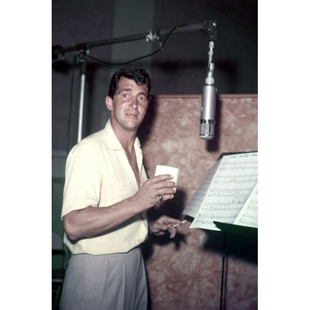 Dean Martin in recording studio 24x36 Poster - Walmart.com